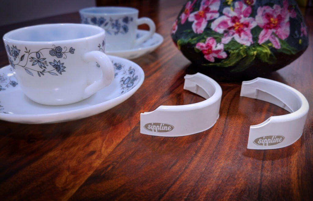 Sippline oral hygiene drinking shield to prevent cross-contamination